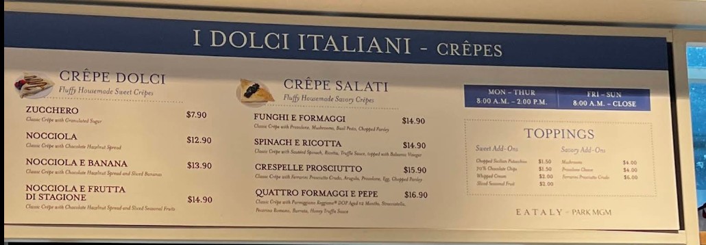Eataly Restaurant Menu Las Vegas – Authentic Italian Dishes, Prices ...