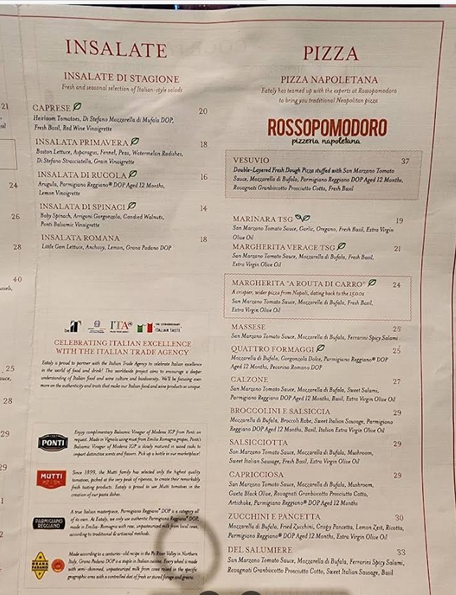 Eataly Restaurant Menu Las Vegas – Authentic Italian Dishes, Prices ...